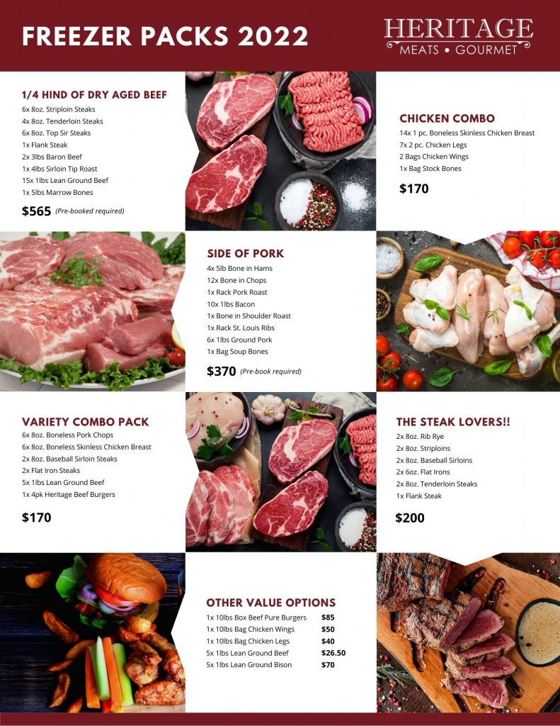 Fresh Meats and Dry Aged Beef at Heritage Meats Gourmet in Langley